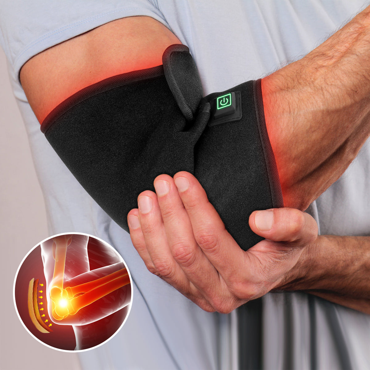 LIGHTFORCE LED RED & INFRARED LIGHT THERAPY ELBOW WRAP WIRELESS ...