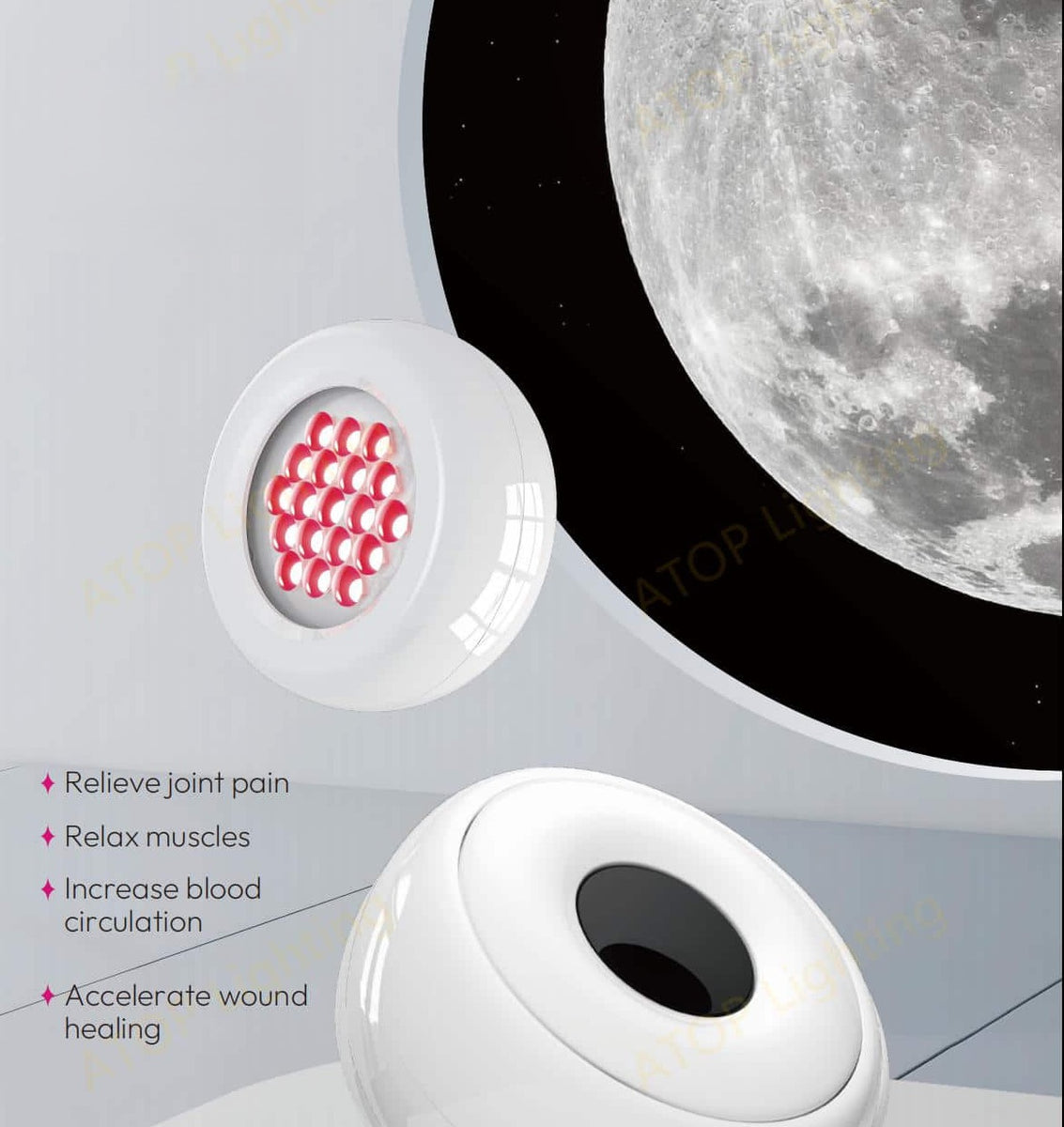 PHOTON MOON MINI LED RED & INFRARED LIGHT THERAPY 3 PACK WITH STRAPS ...